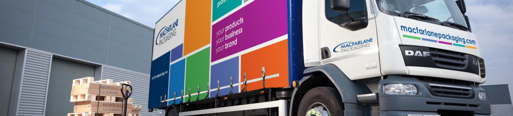 Branded DAF Truck packaging distribution - Macfarlane Group